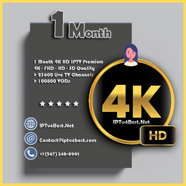 1 Month 4K HD IPTV Subscription | IPTv4Best.Net